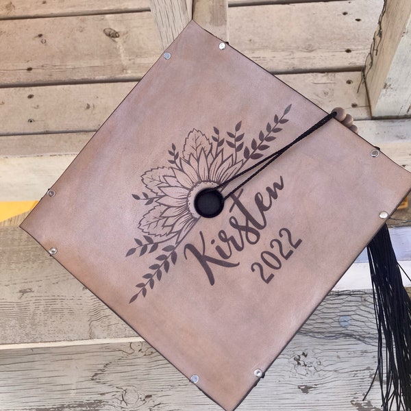 Tooled Leather Western Graduation Cap Topper - Etsy