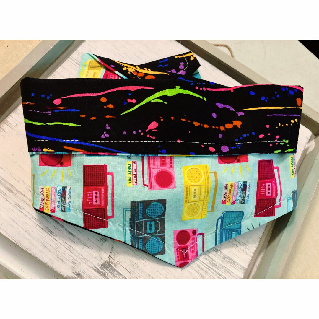 Retro 90s / Paint Splatter Dog Bandana - Etsy