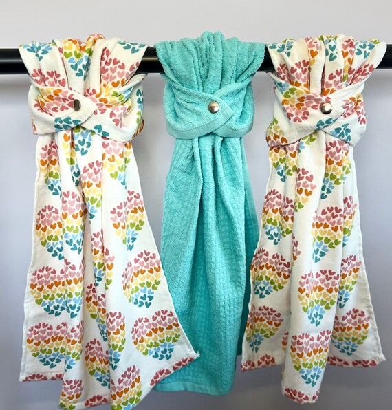 Three Cute Premium Cotton Kitchen Hand Towels Set Hang & - Etsy