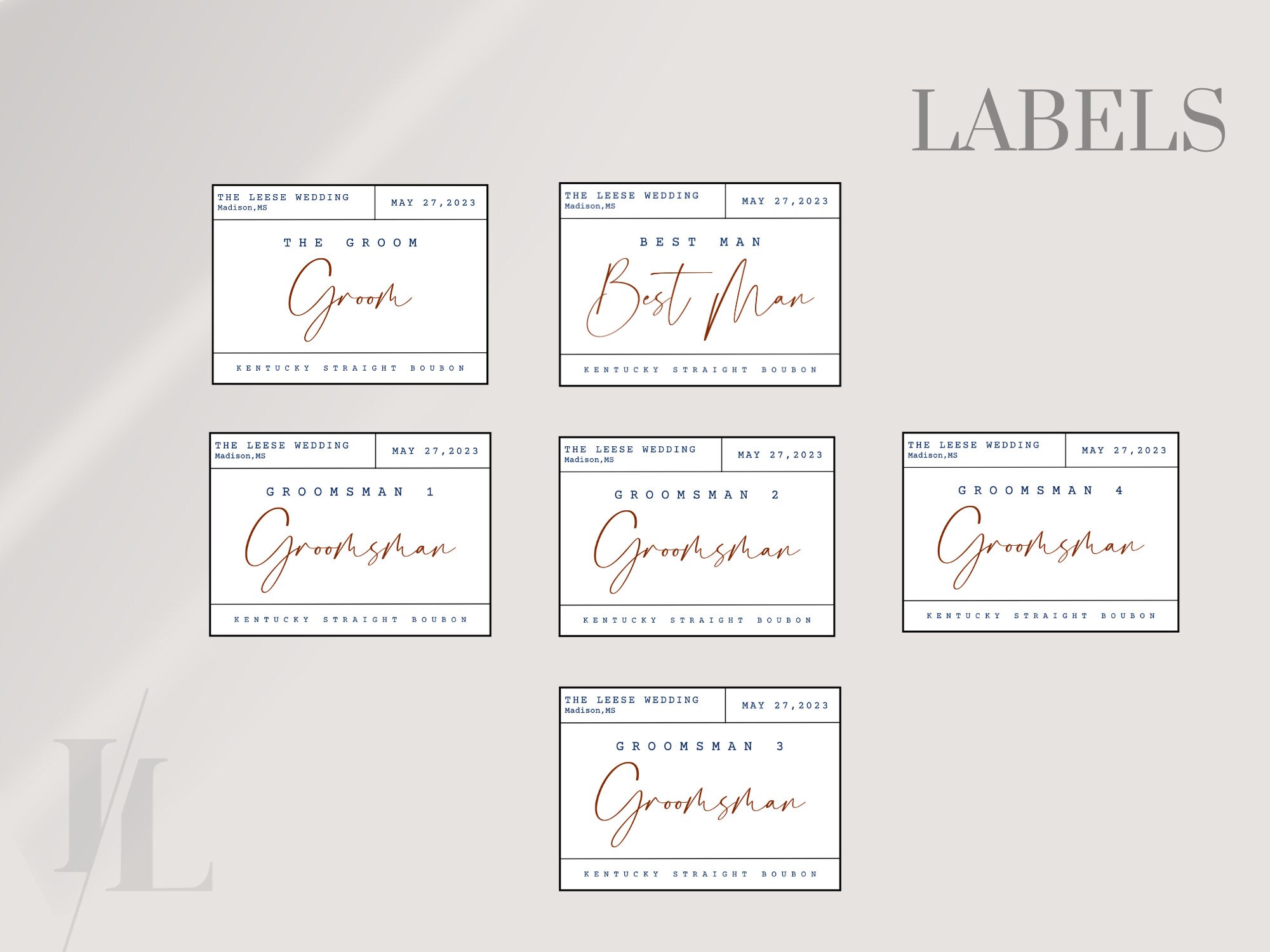 Wedding Groomsmen Bourbon Bottle Template for CANVA Groomsman Proposal ...