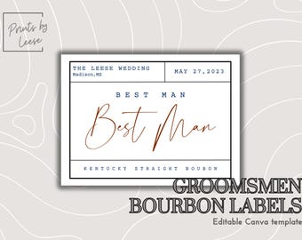 Custom Groomsman Whiskey Label: Groomsmen Proposal Gift - Etsy