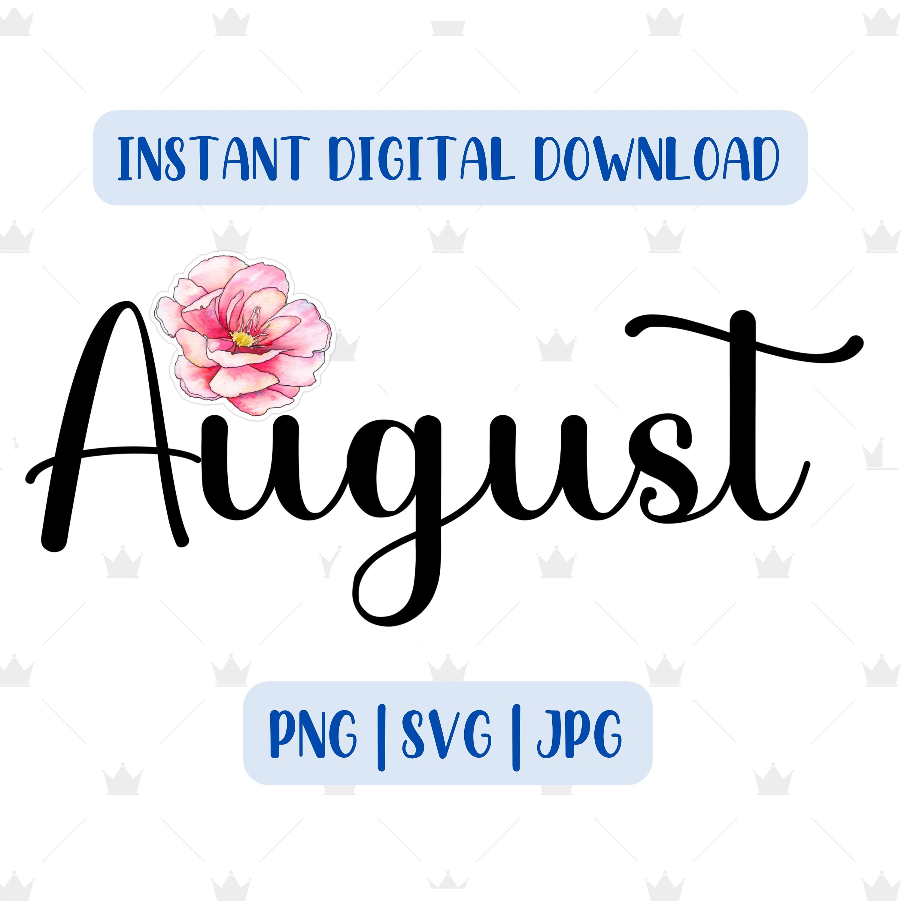 August in Cursive Instant Download Summer Months Svg Files - Etsy Hong Kong