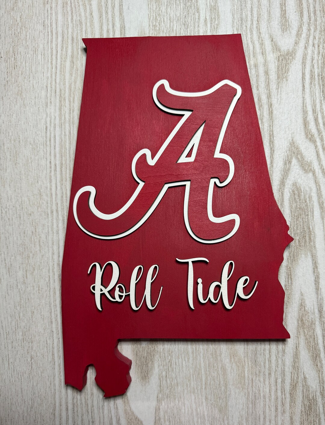 Alabama Roll Tide Sign | Farmhouse Decor | Wood Sign | Alabama Shape ...