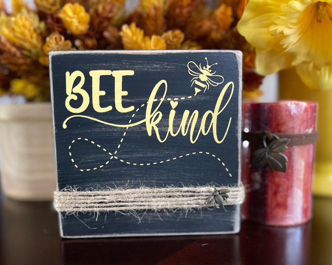 Bee Kind Sign | Farmhouse Decor | Wood Sign | Handmade Decor ...