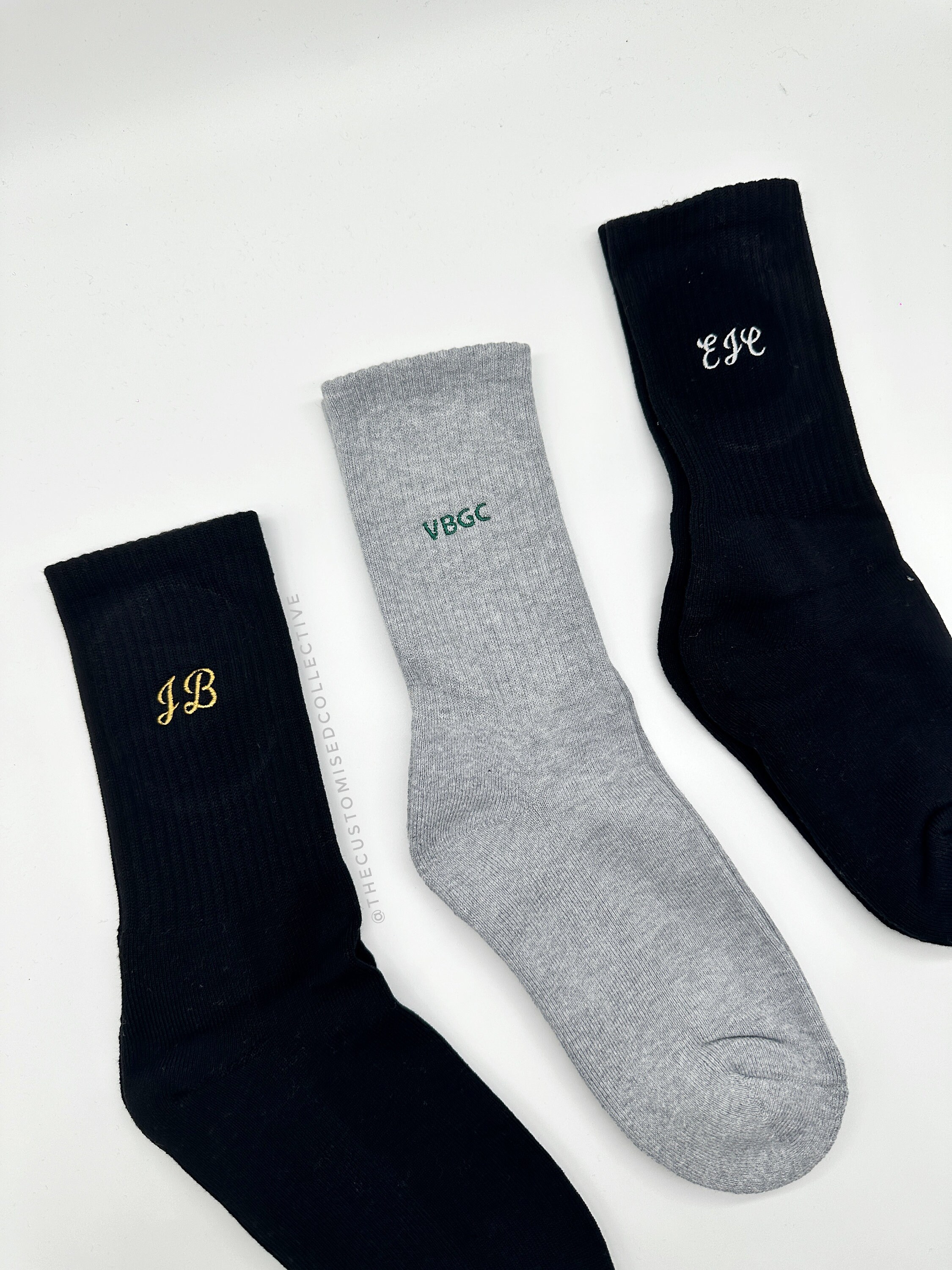 Personalised Initials Socks Custom Embroidered Name I Gift for ...