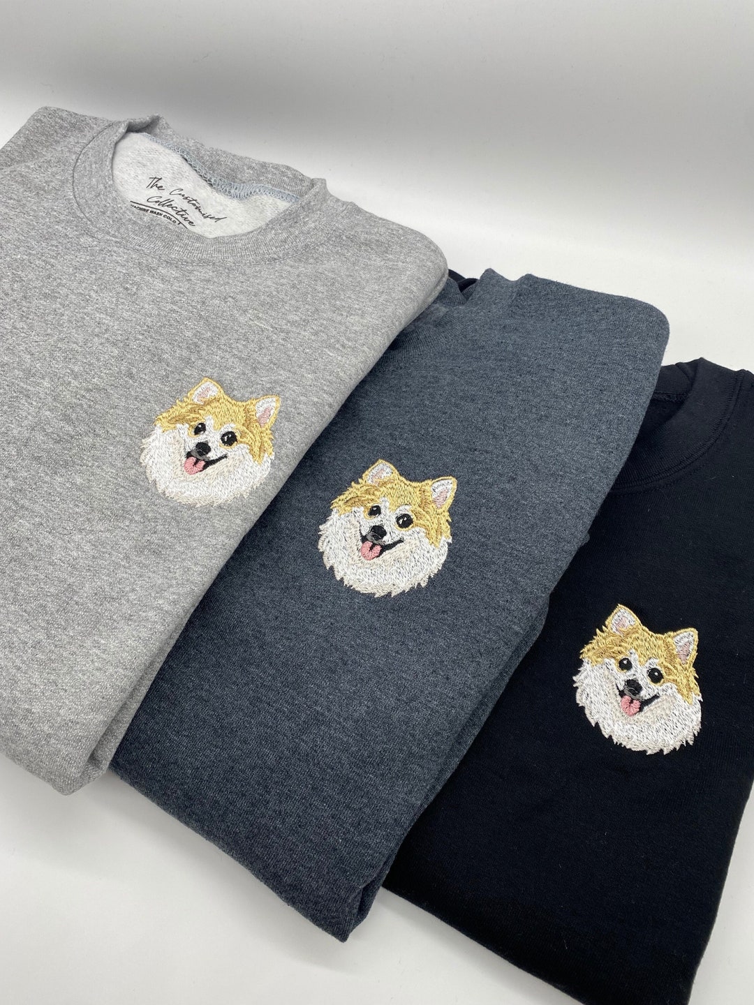Realistic Embroidered POMERANIAN Sweater Pomeranian Crewneck - Etsy