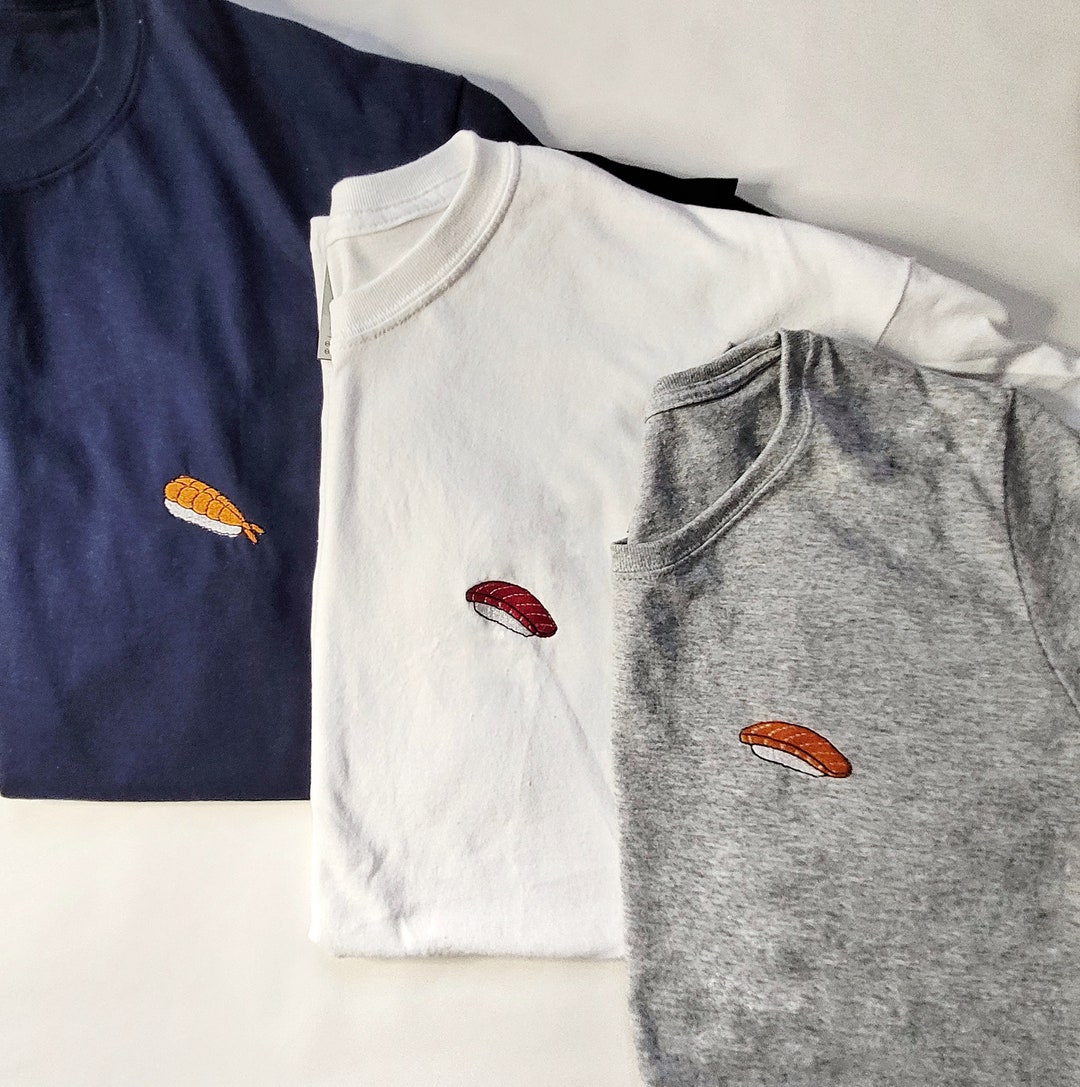 Sushi Inspired Omakase Food Embroidered Shirt I Matching Couple Tees I ...