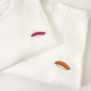 Sushi Inspired Omakase Food Embroidered Shirt I Matching Couple Tees I ...