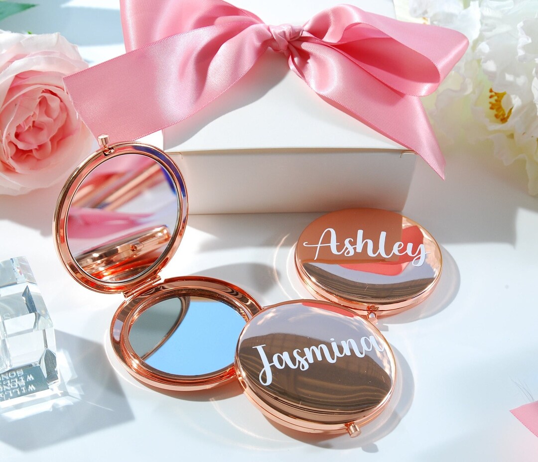 Personalized Rosegold Compact Mirror,personalized Makeup Pocket Mirror ...