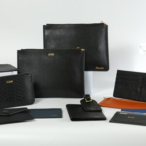 Monogrammed Genuine Leather Accordion Card Case,monogrammed Genuine ...