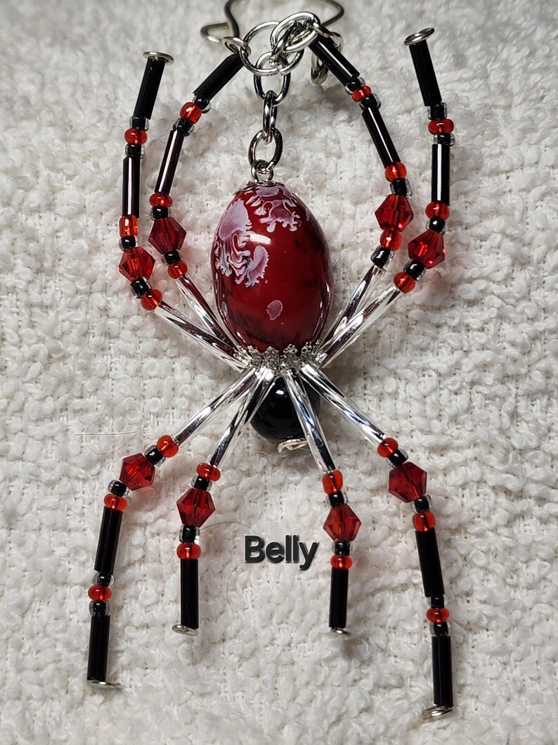 Cherry the Beaded Hanging Plant Spider Ornament - Etsy