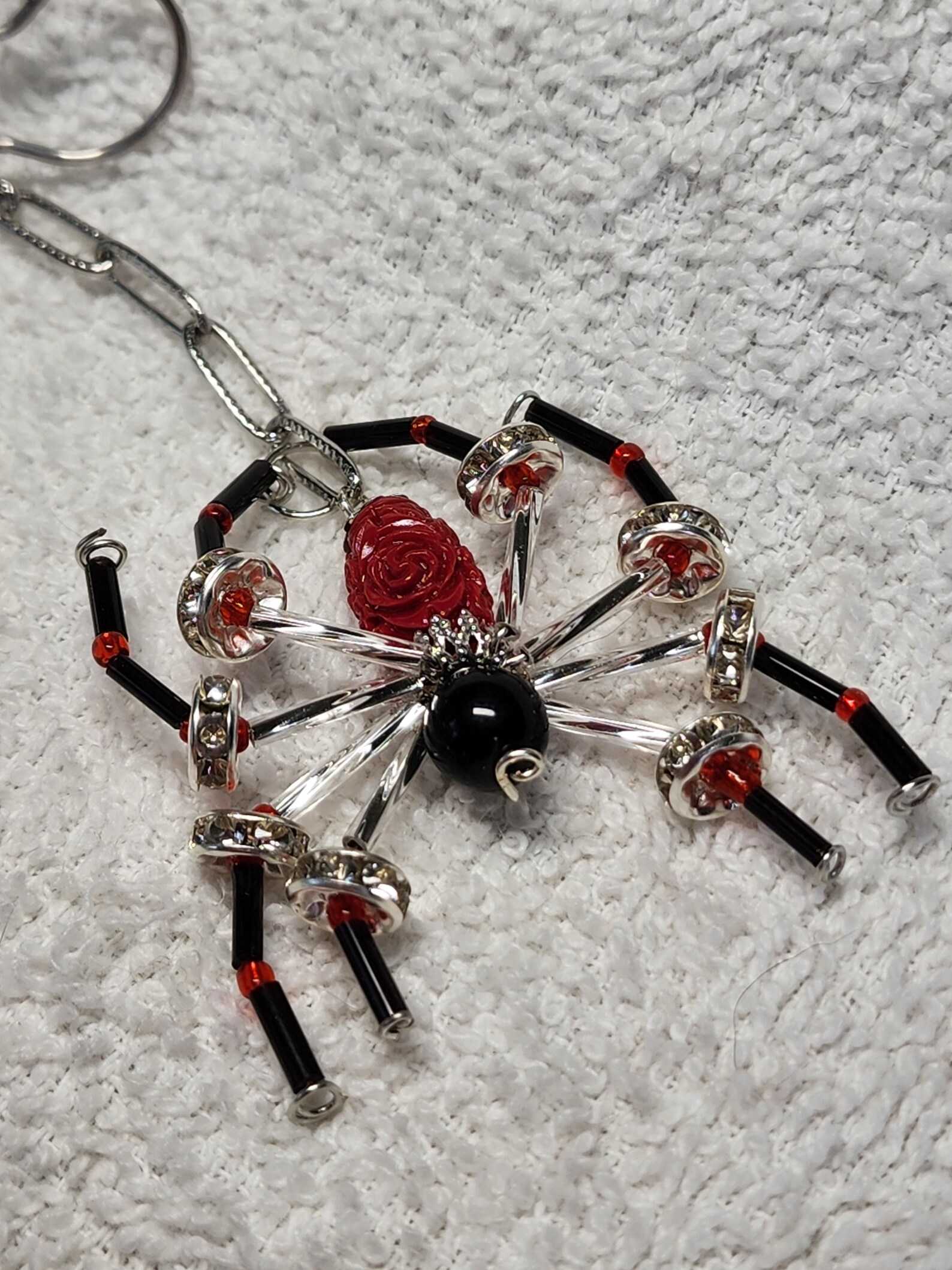 Rosette the Beaded Plant Hanging Spider Ornament - Etsy