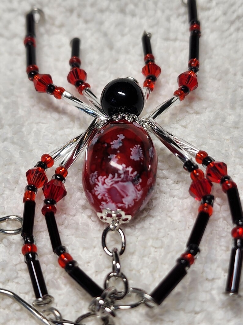 Cherry the Beaded Hanging Plant Spider Ornament - Etsy