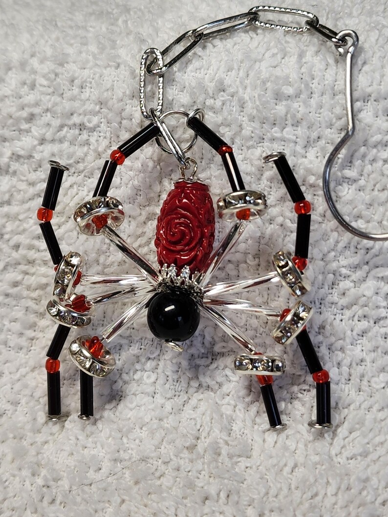 Rosette the Beaded Plant Hanging Spider Ornament - Etsy
