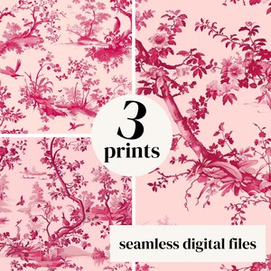Toile | Hot Pink | Pink | Seamless File | Repeating Pattern | Digital ...