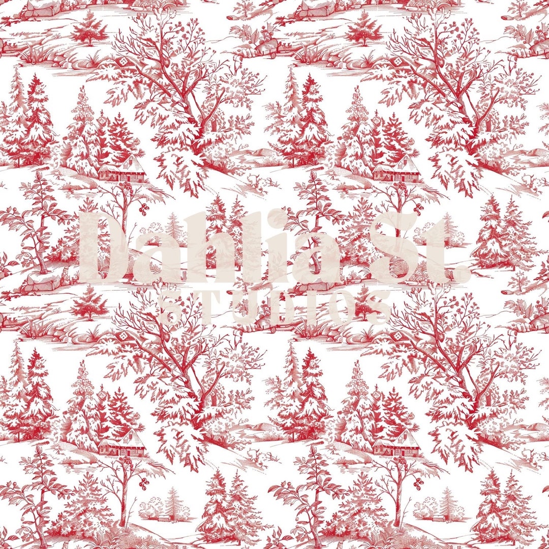 Christmas Toile 4 | Holiday | Florals | Flowers | Seamless File ...
