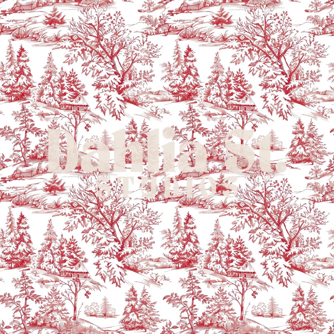 Christmas Toile 4 | Holiday | Florals | Flowers | Seamless File ...