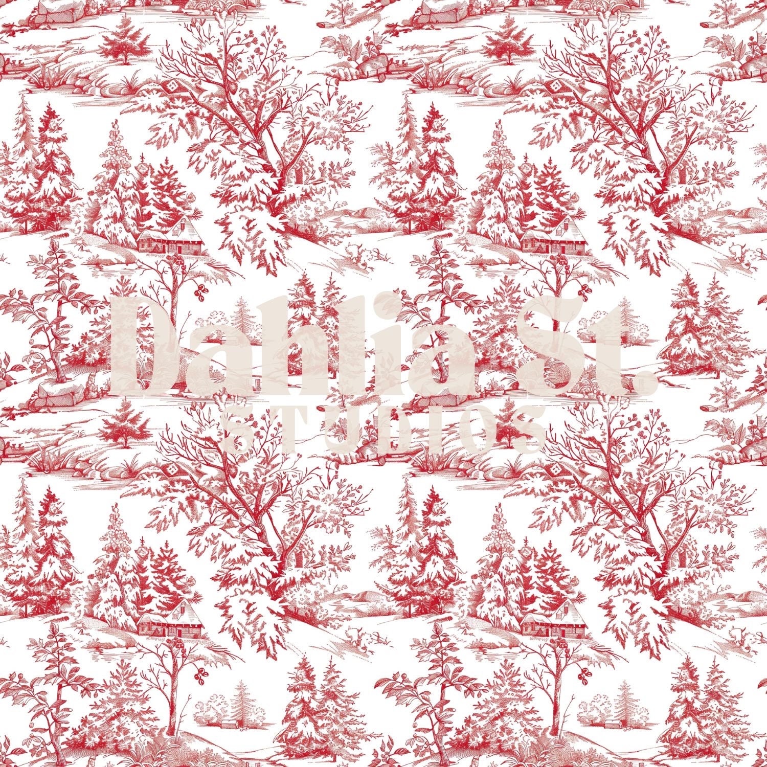 Christmas Toile 4 | Holiday | Florals | Flowers | Seamless File ...