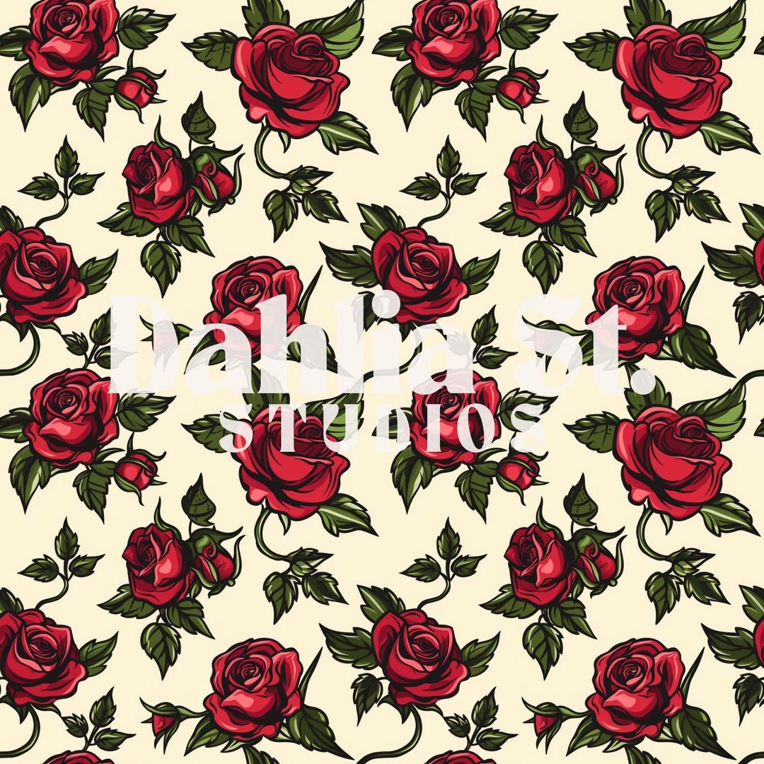 Rose Tattoo 2 | Florals | Flowers | Seamless File | Repeating Pattern ...