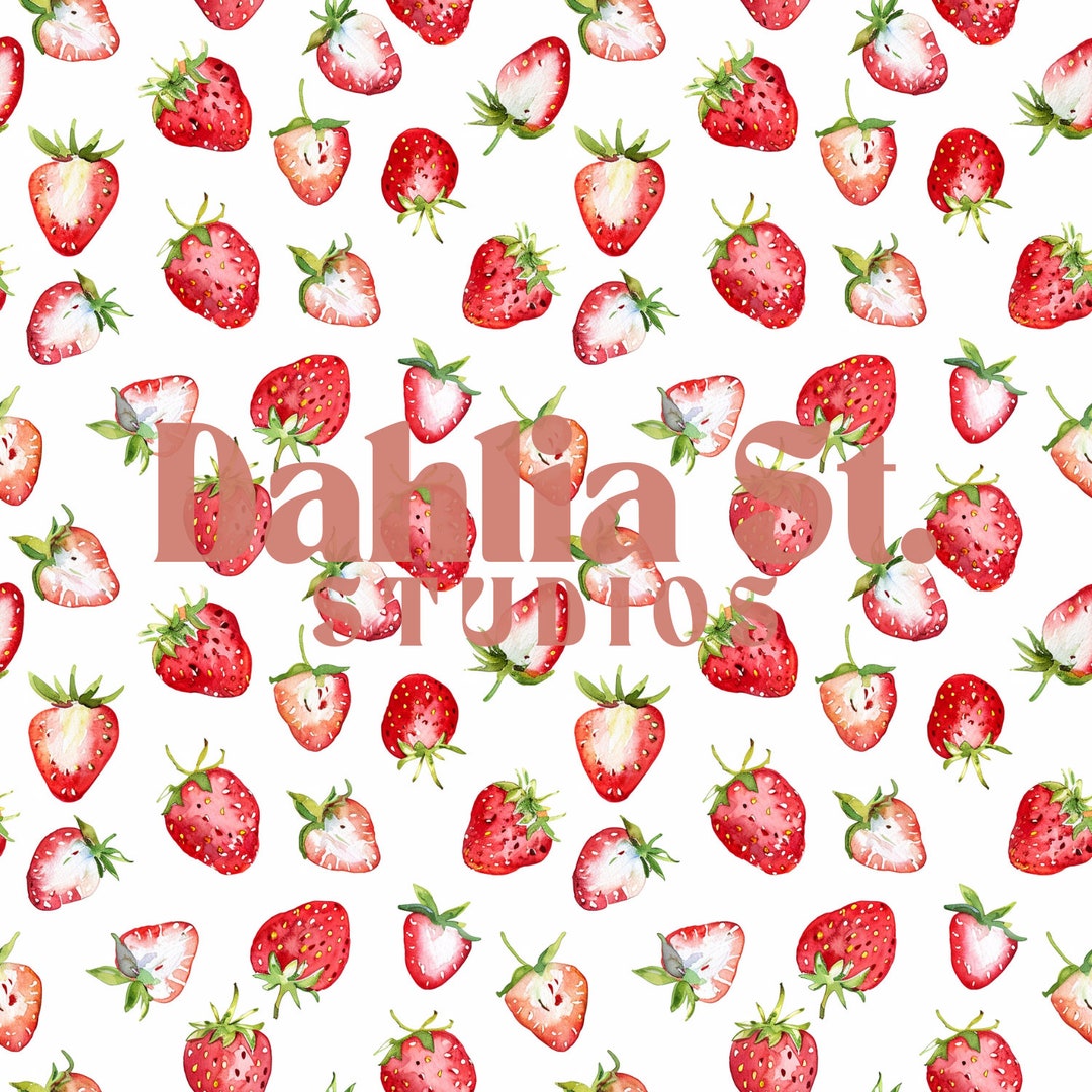 Strawberry | Fruit | Seamless File | Repeating Pattern | Digital Print ...