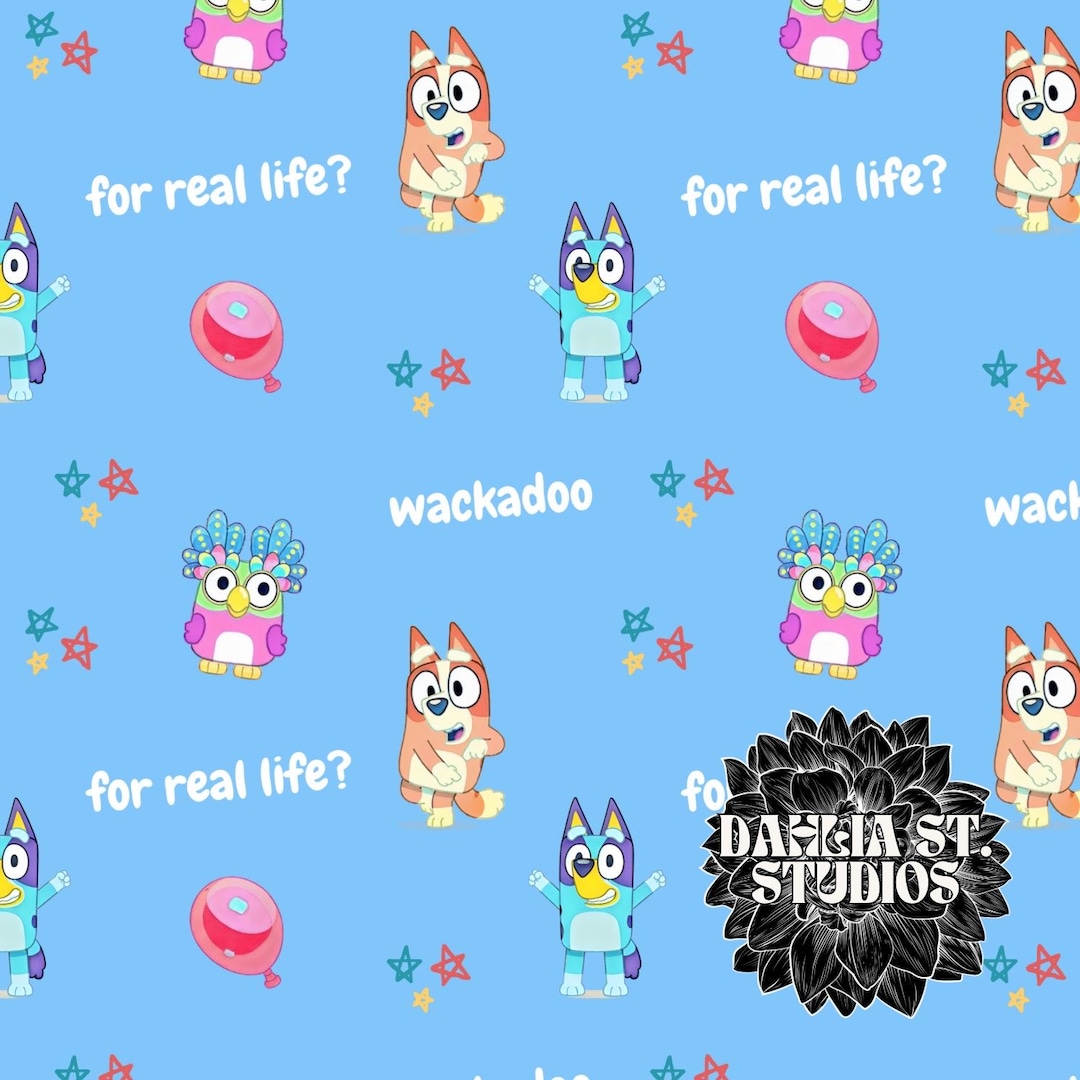 Bluey | Heeler | Blue Dog | Seamless Pattern | Repeating Print ...