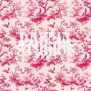 Toile | Hot Pink | Pink | Seamless File | Repeating Pattern | Digital ...