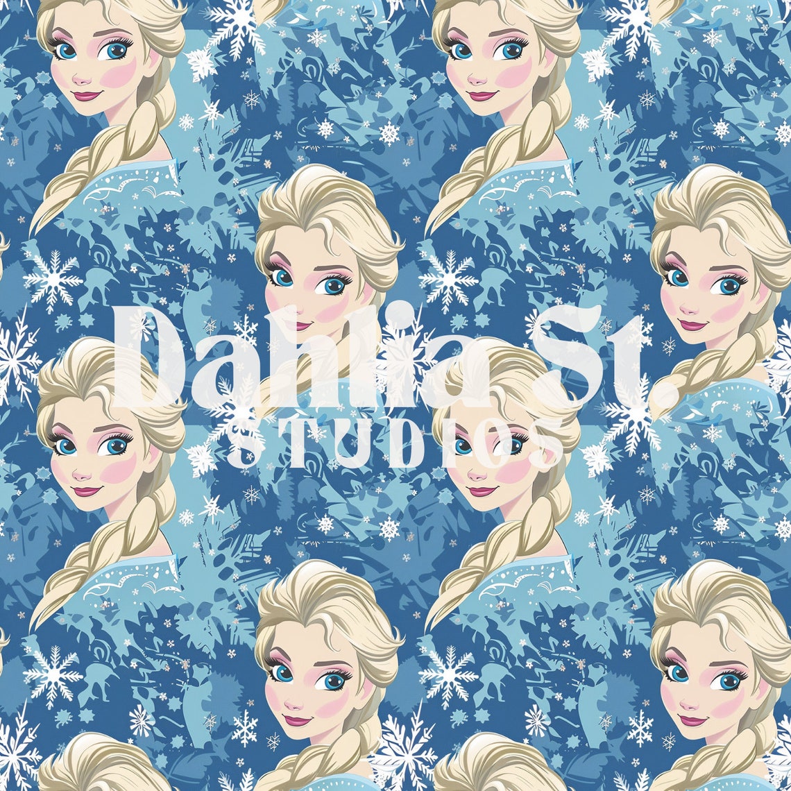 Elsa Frozen Magical Seamless File Repeating Pattern Digital Print ...