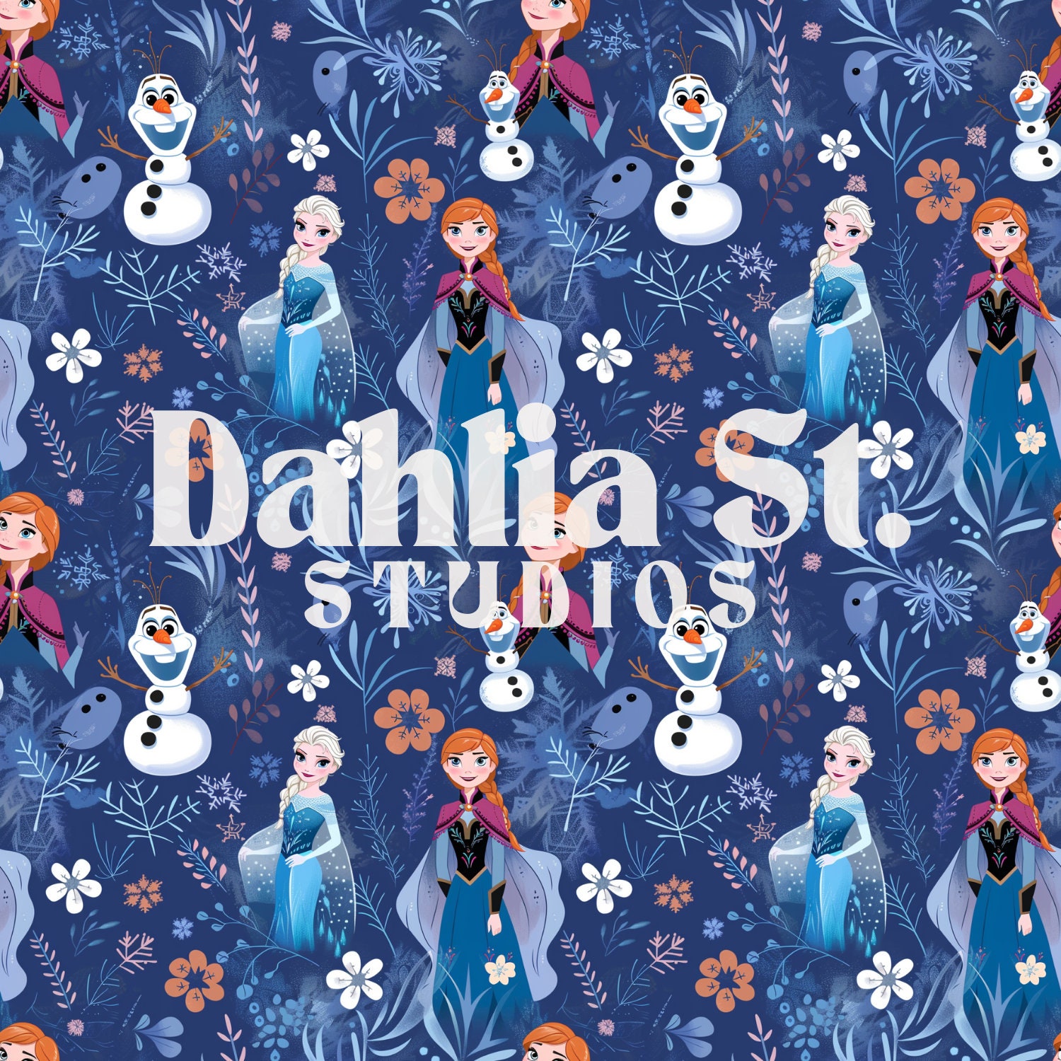 Elsa | Anna | Olaf | Frozen | Magical | Seamless File | Repeating ...