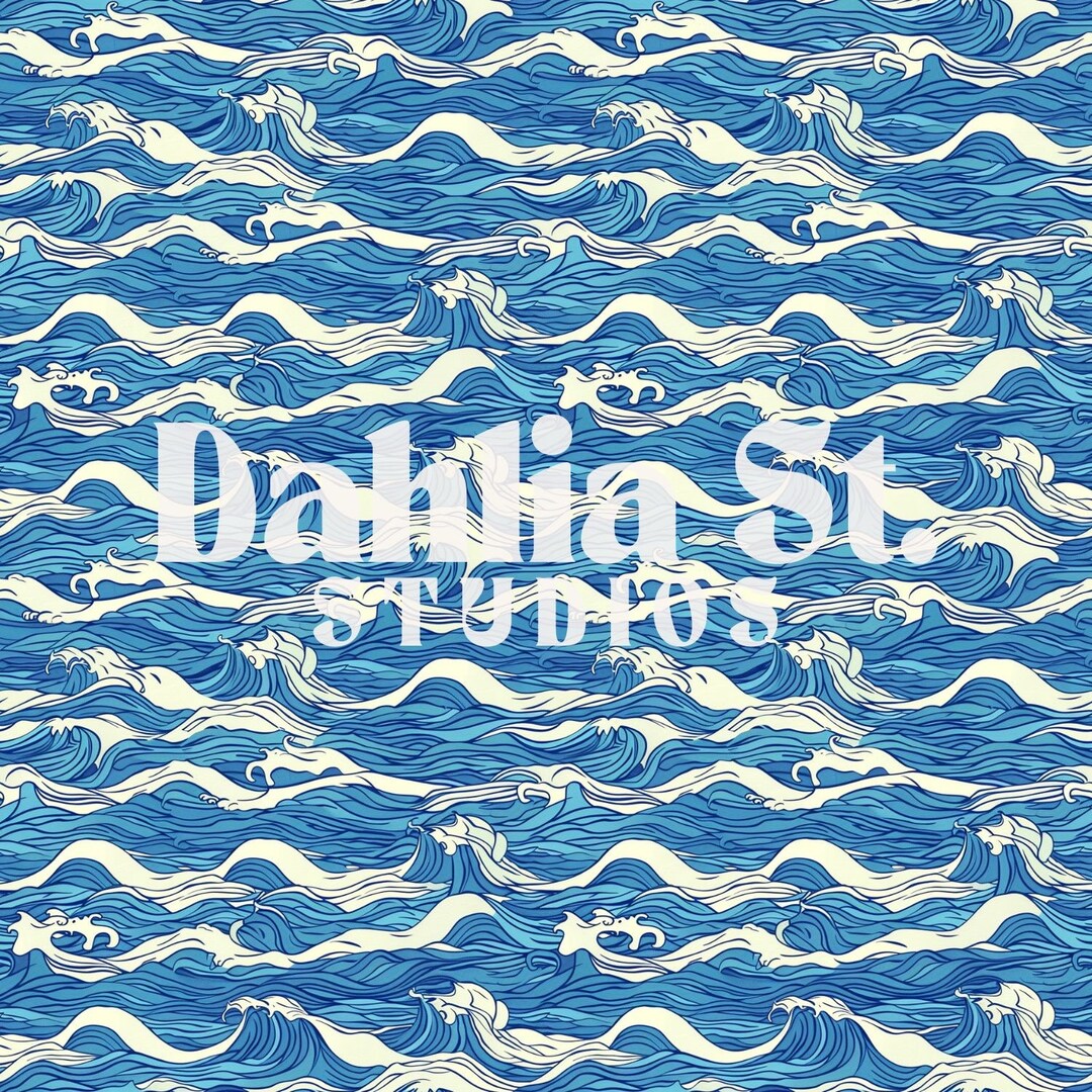 Waves | Ocean | Tropical | Seamless File | Repeating Pattern | Digital ...