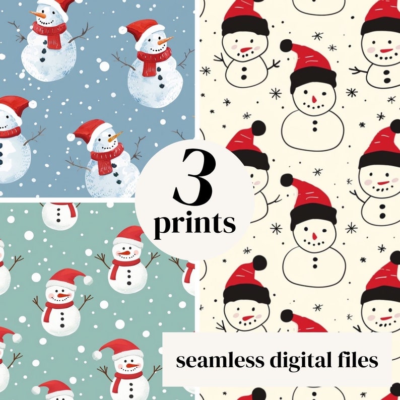 Snowman | Snowmen | Holiday | Seamless File | Repeating Pattern ...
