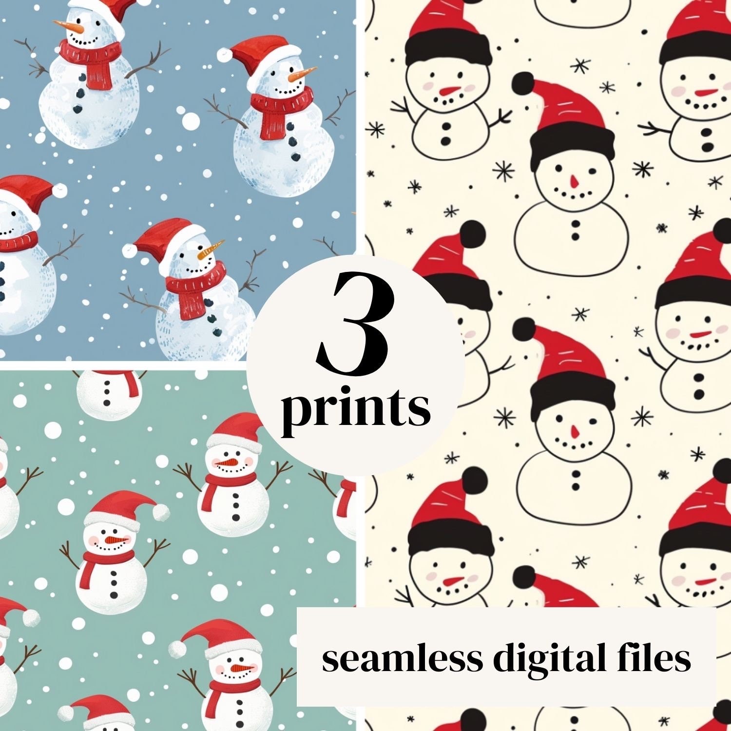 Snowman | Snowmen | Holiday | Seamless File | Repeating Pattern ...