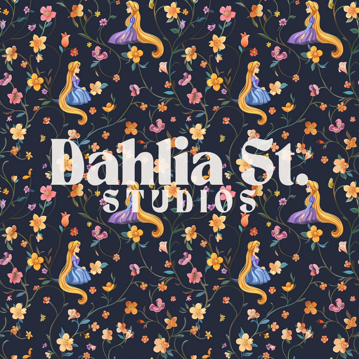 Tangled Rapunzel Magical Seamless File Repeating Pattern Digital Print ...