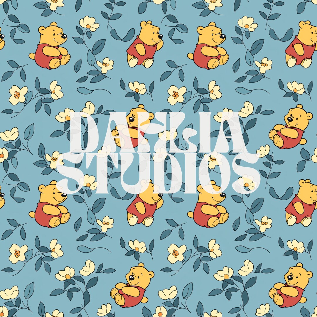 Winnie the Pooh | Baby Pooh | Floral | Spring | Seamless File ...