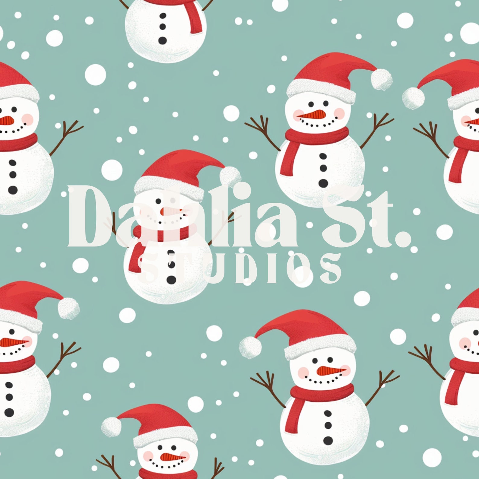 Snowman | Snowmen | Holiday | Seamless File | Repeating Pattern ...