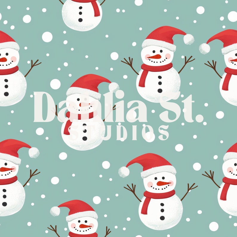 Snowman | Snowmen | Holiday | Seamless File | Repeating Pattern ...