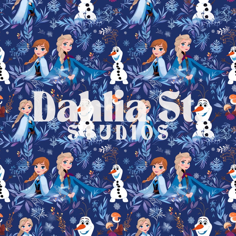 Elsa Anna Olaf Frozen Magical Seamless File Repeating Pattern Digital ...