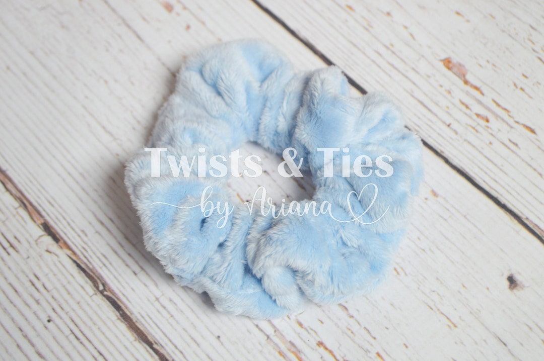 MORE COLORS AVAILABLE Minky Dimple Dot Scrunchie Dusty Blue - Etsy