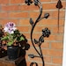 Metal Flower Wall Art Rustic Garden Feature in Black or Silver. - Etsy