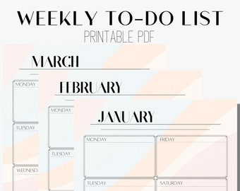 Printable Weekly To-do List, Instant Download Print at Home Planner ...