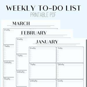 Printable Weekly To-do List, Instant Download Print at Home Planner ...