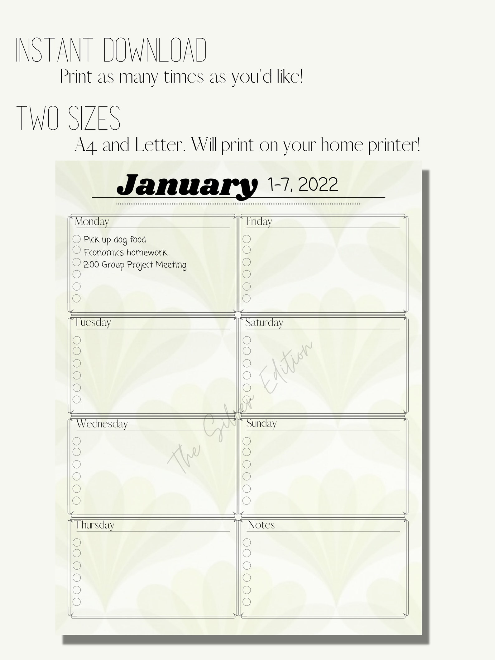 Printable Weekly To-do List, Instant Download Print at Home Planner ...