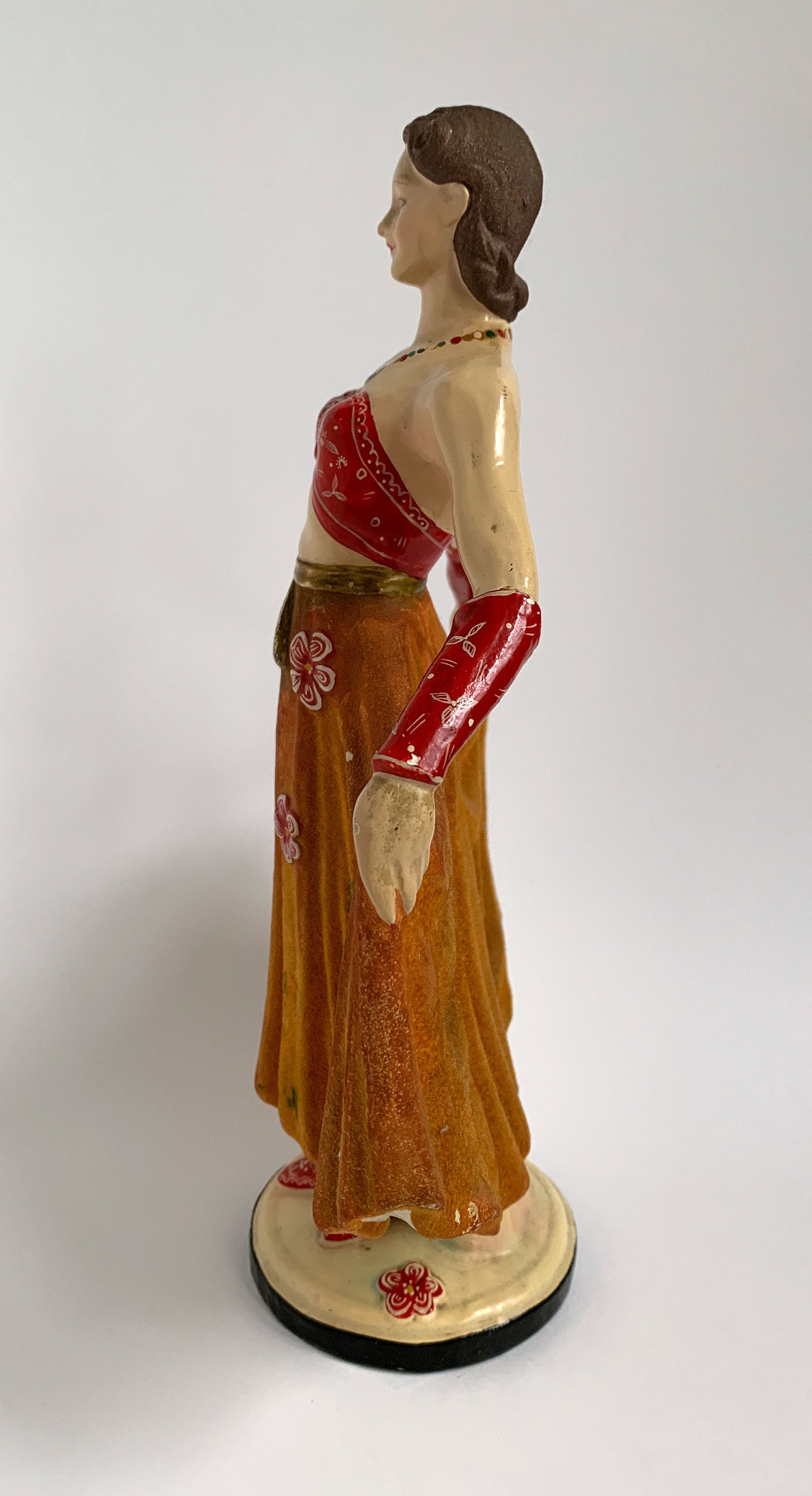 Art Deco Dancer Flapper Lady Woman Statue Figurine Figure Holding Dress ...