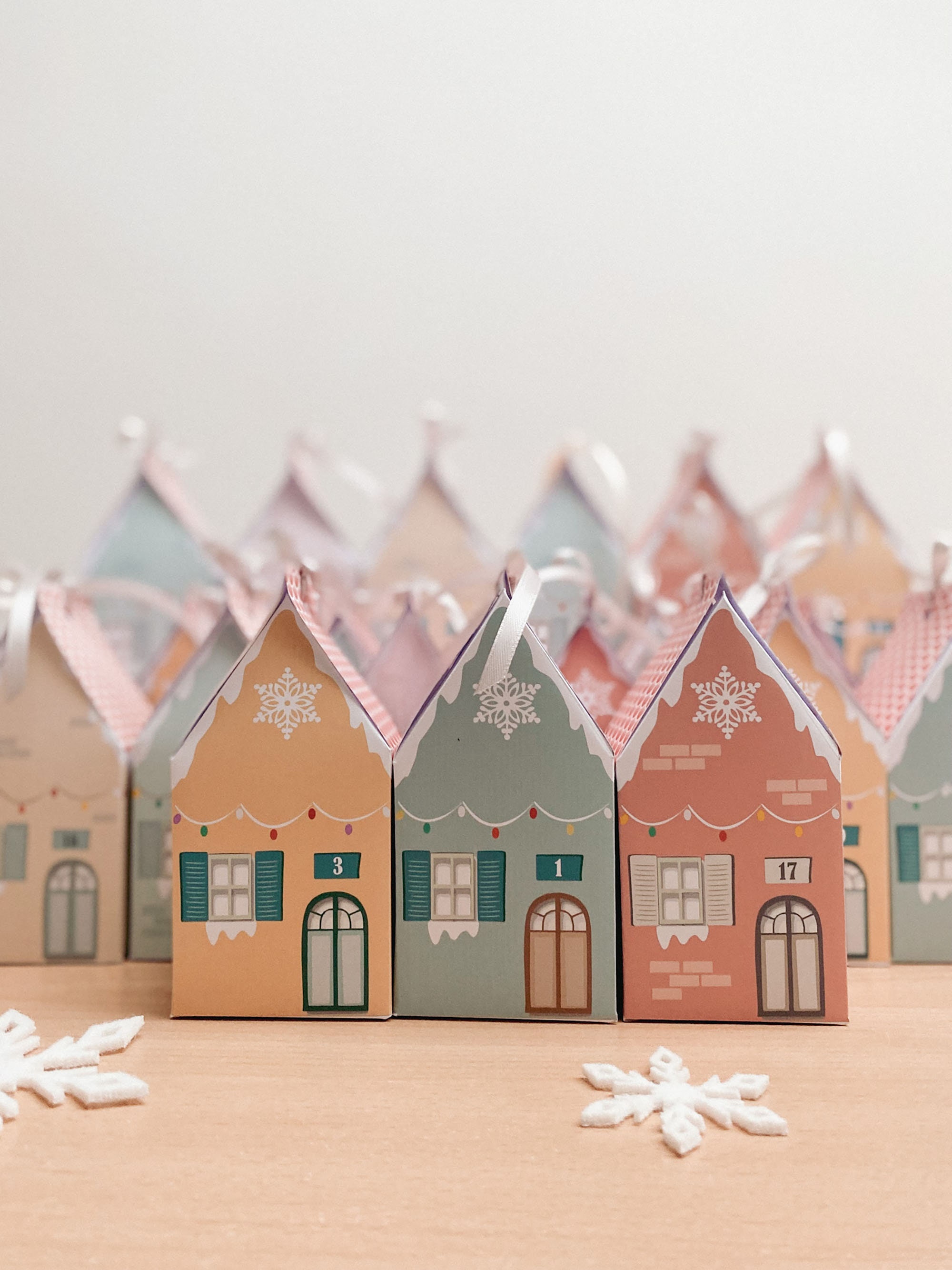 Printable Advent Calendar Houses DIY Xmas Decor Christmas - Etsy