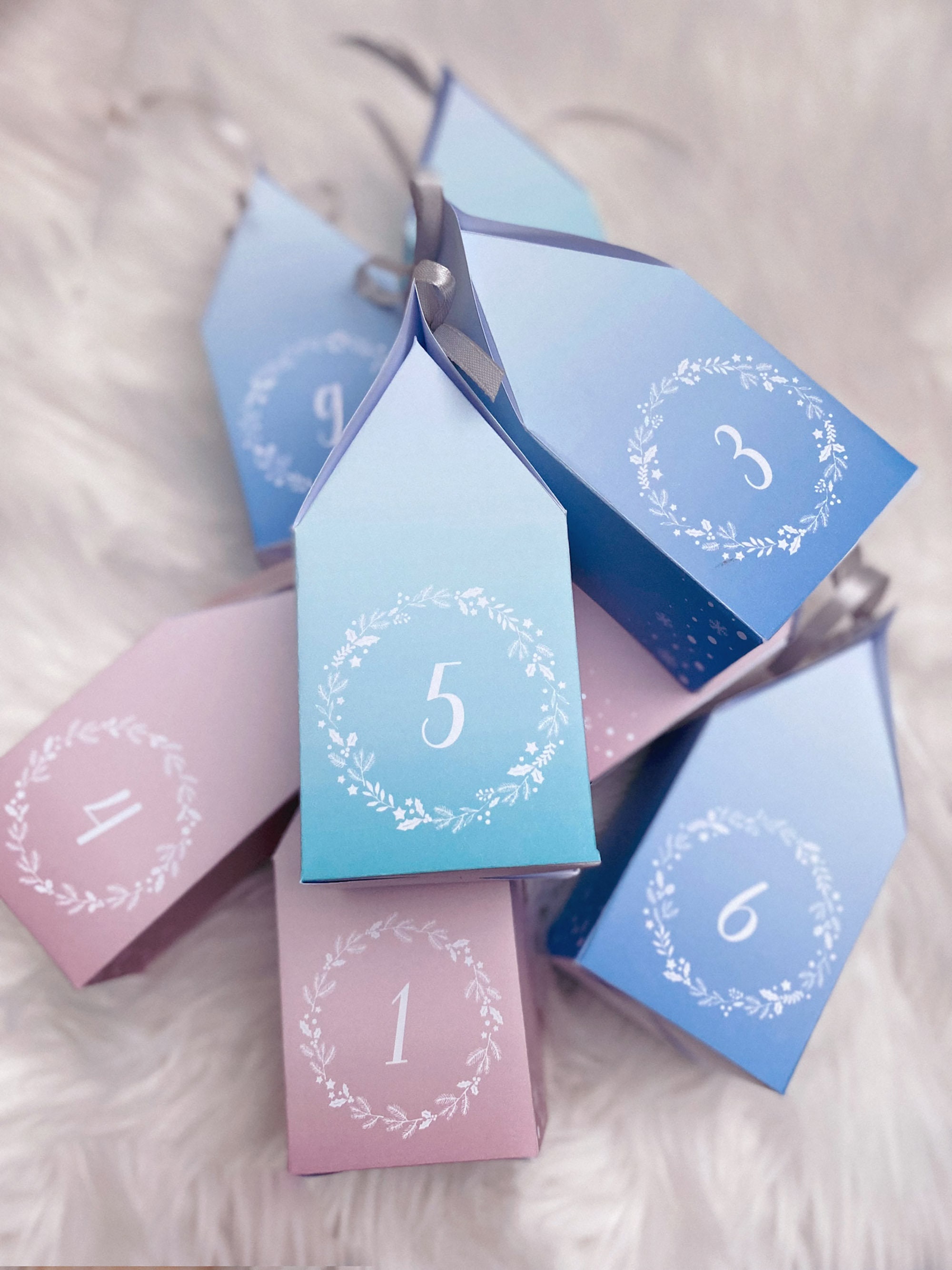 Printable Advent Calendar Boxes, Paper Houses, Christmas Village, DIY ...