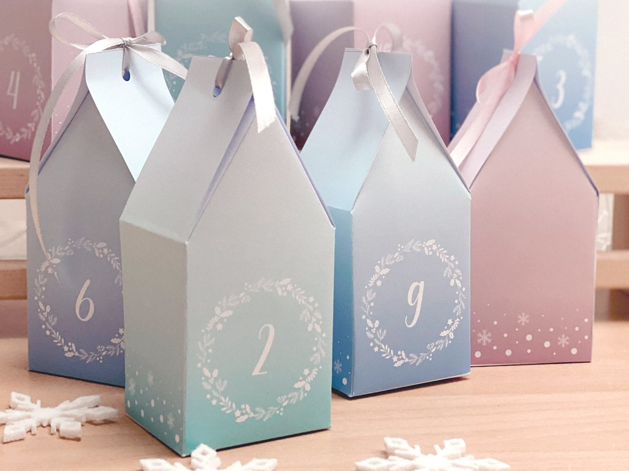 Printable Advent Calendar Boxes, Paper Houses, Christmas Village, DIY ...