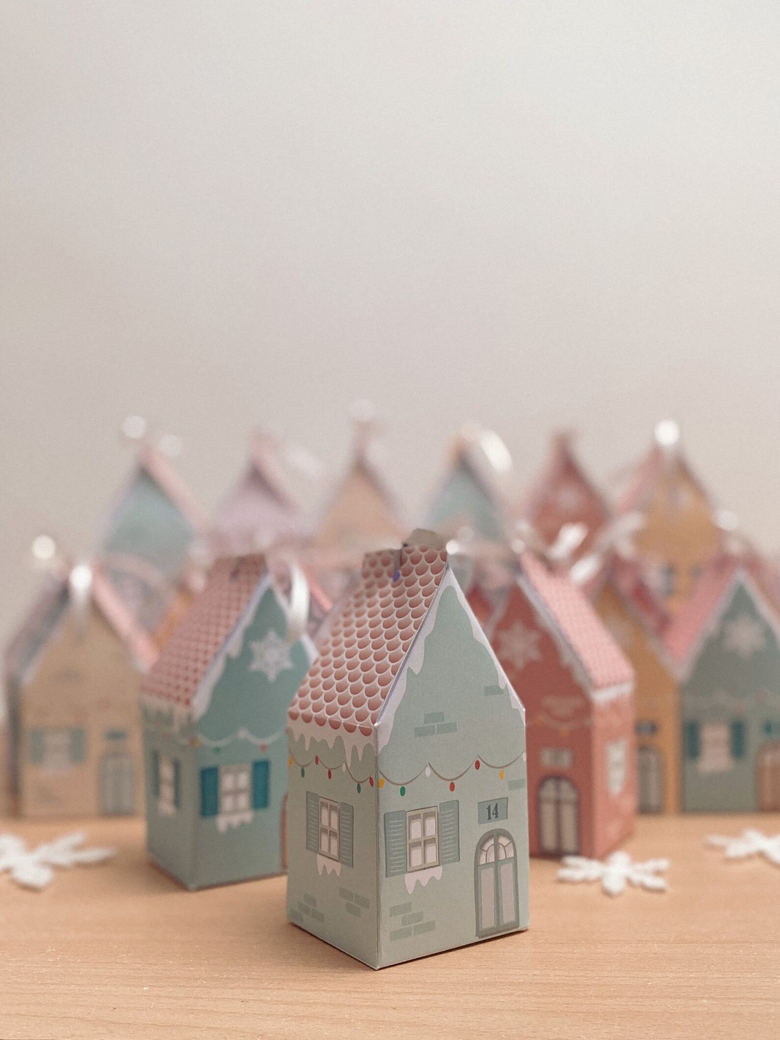 Printable Advent Calendar Houses DIY Xmas Decor Christmas - Etsy