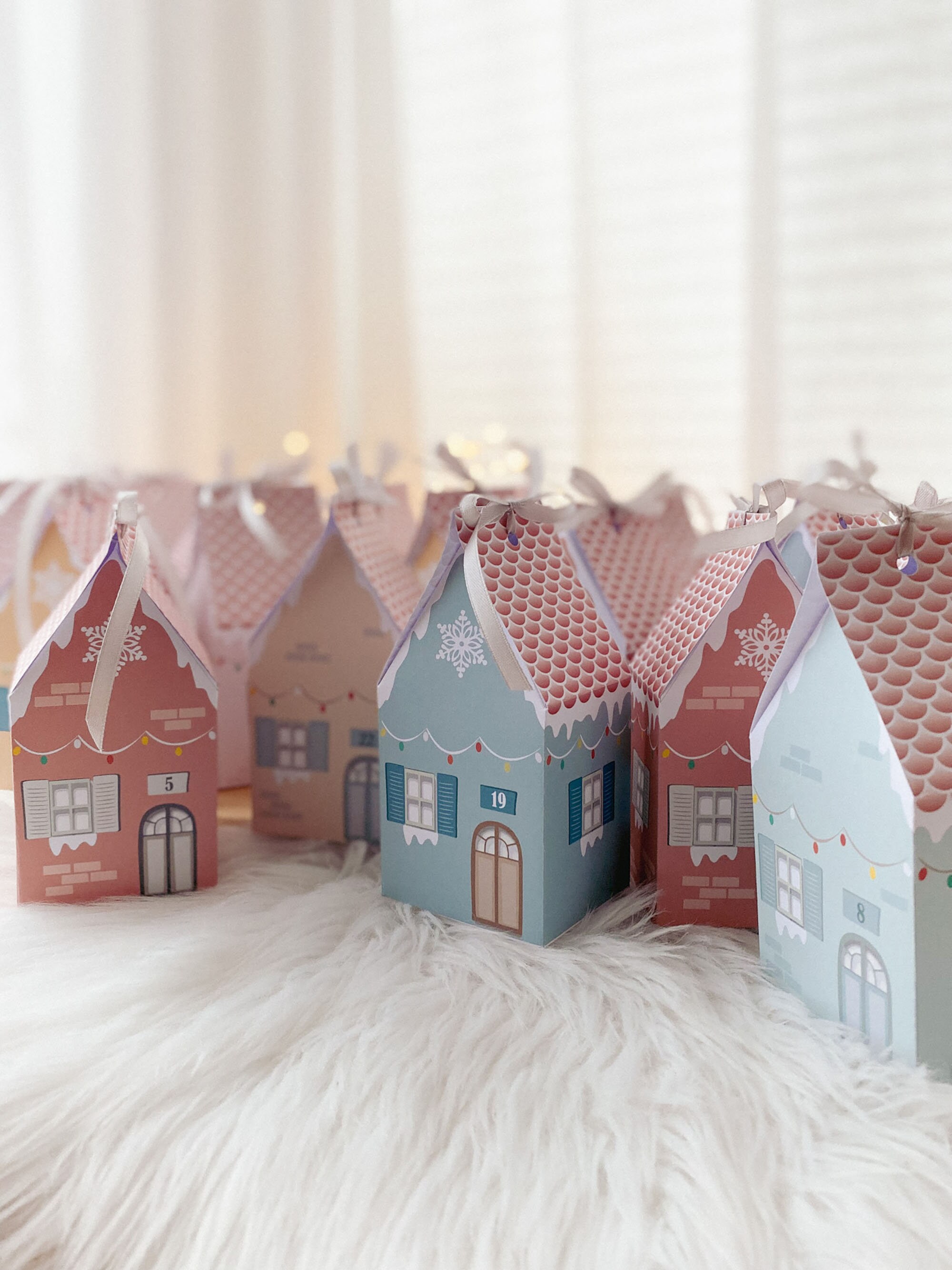 Printable Advent Calendar Houses DIY Xmas Decor Christmas - Etsy