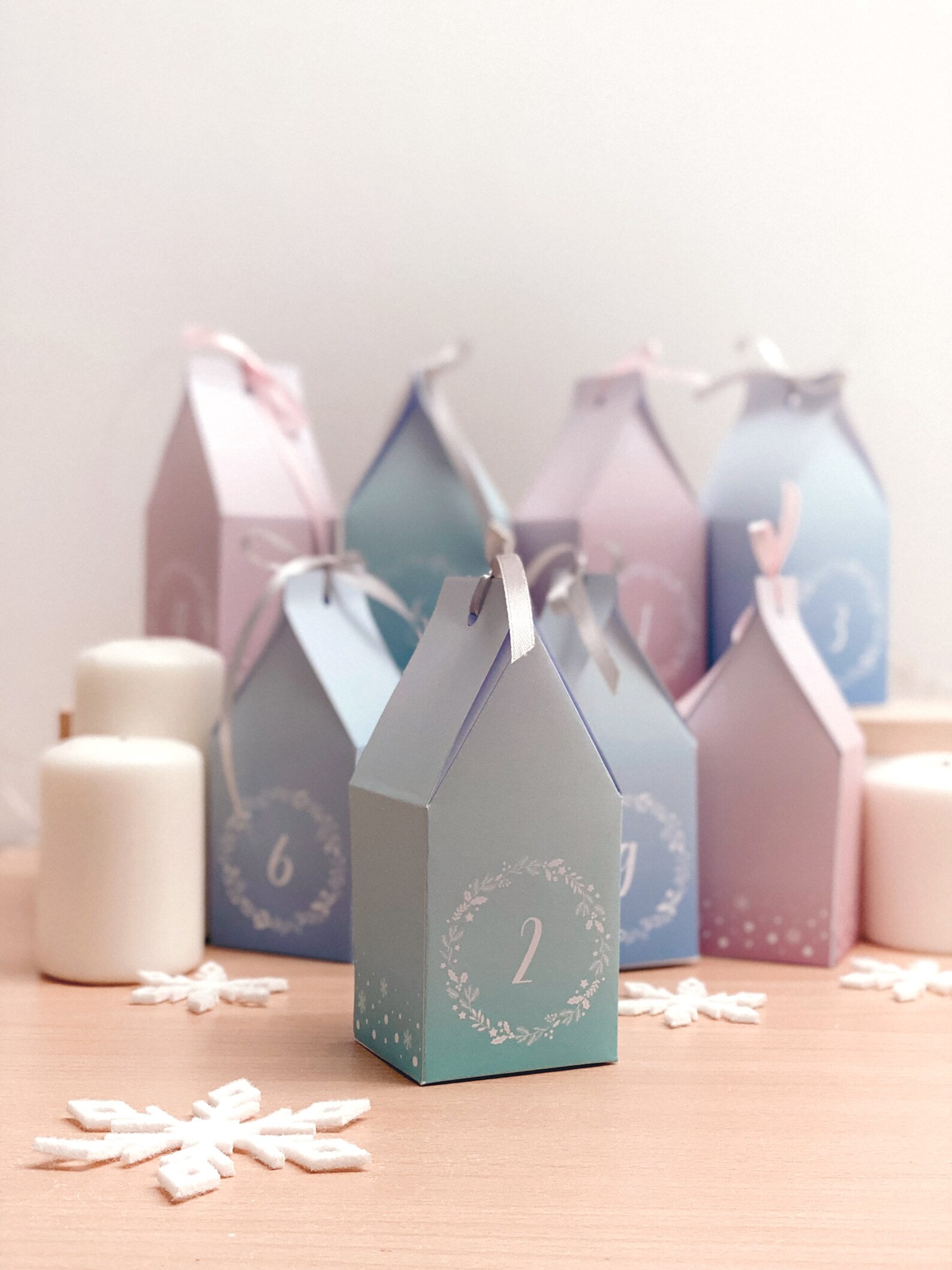 Printable Advent Calendar Boxes, Paper Houses, Christmas Village, DIY ...