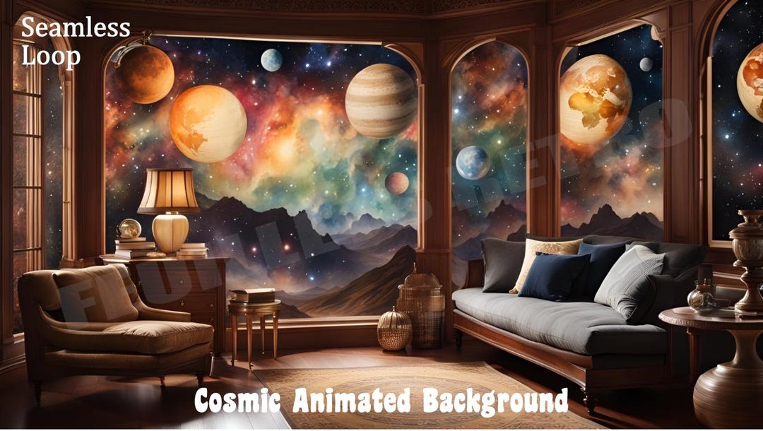 Animated Cosmic Background 16:9 | Starry, Sparkling and Planetary Space ...