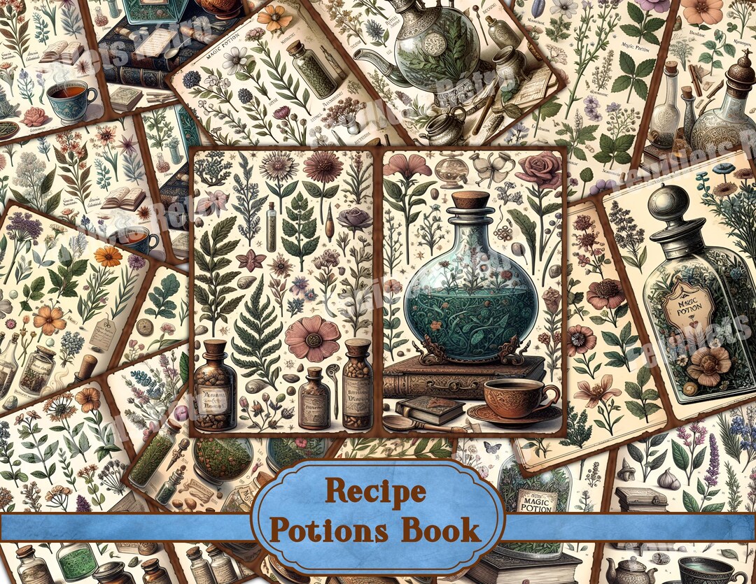 Magic Potion Recipe Pages and Pockets Kit for Junk Journal. - Etsy